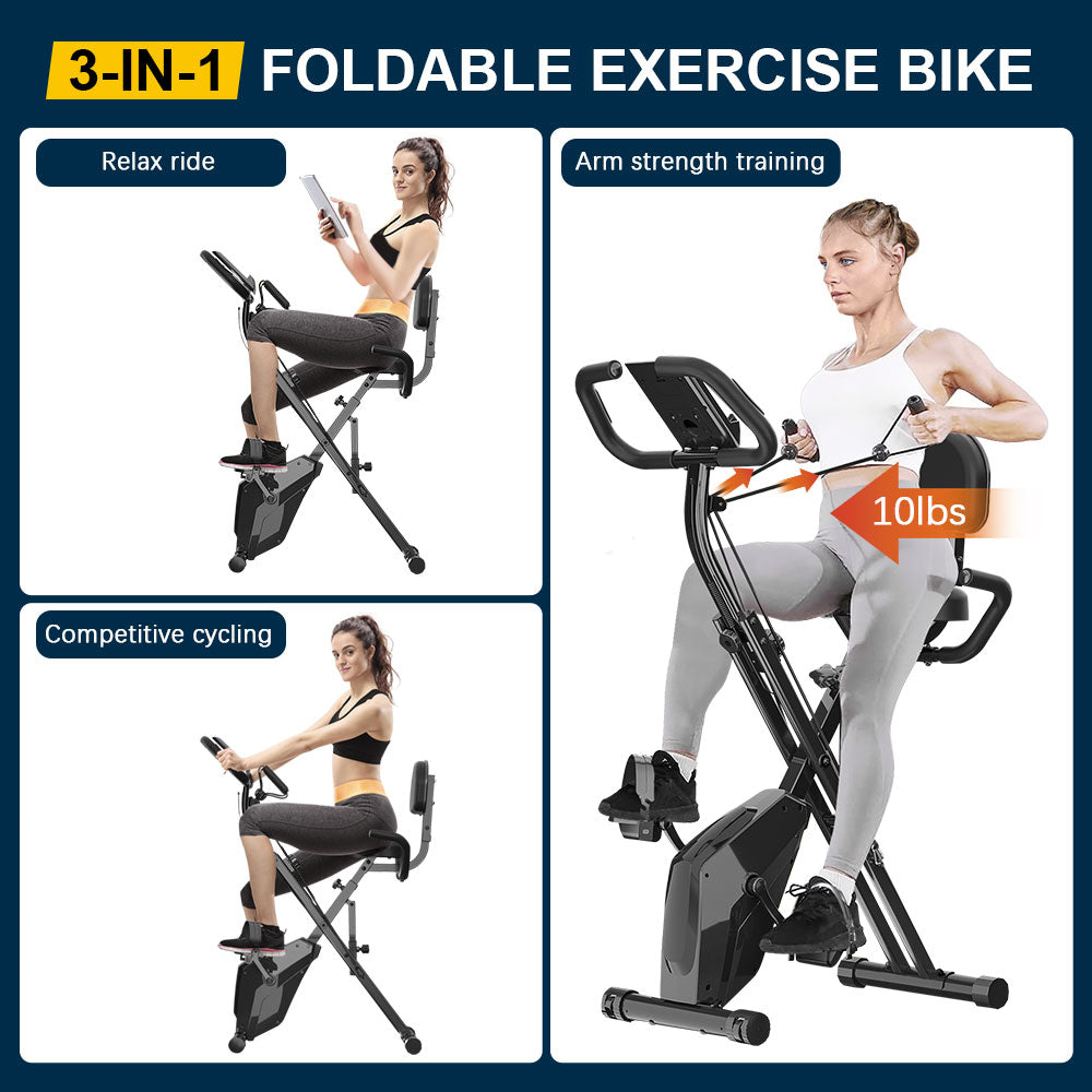 Exercise Bike, Foldable Indoor Cycling Bike Space Saving Foldable Exer ...