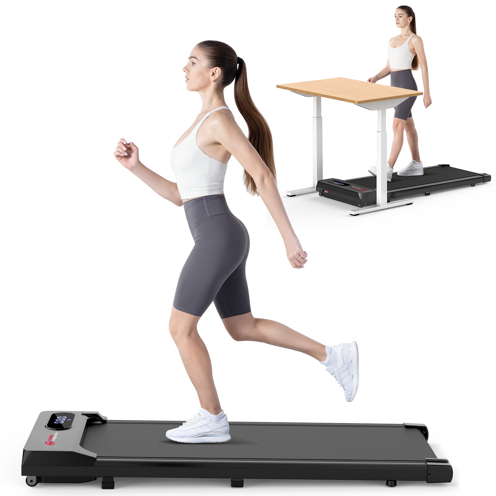 Under Desk Treadmill 1-6KM/H Walking Jogging Machine for Home Office w ...