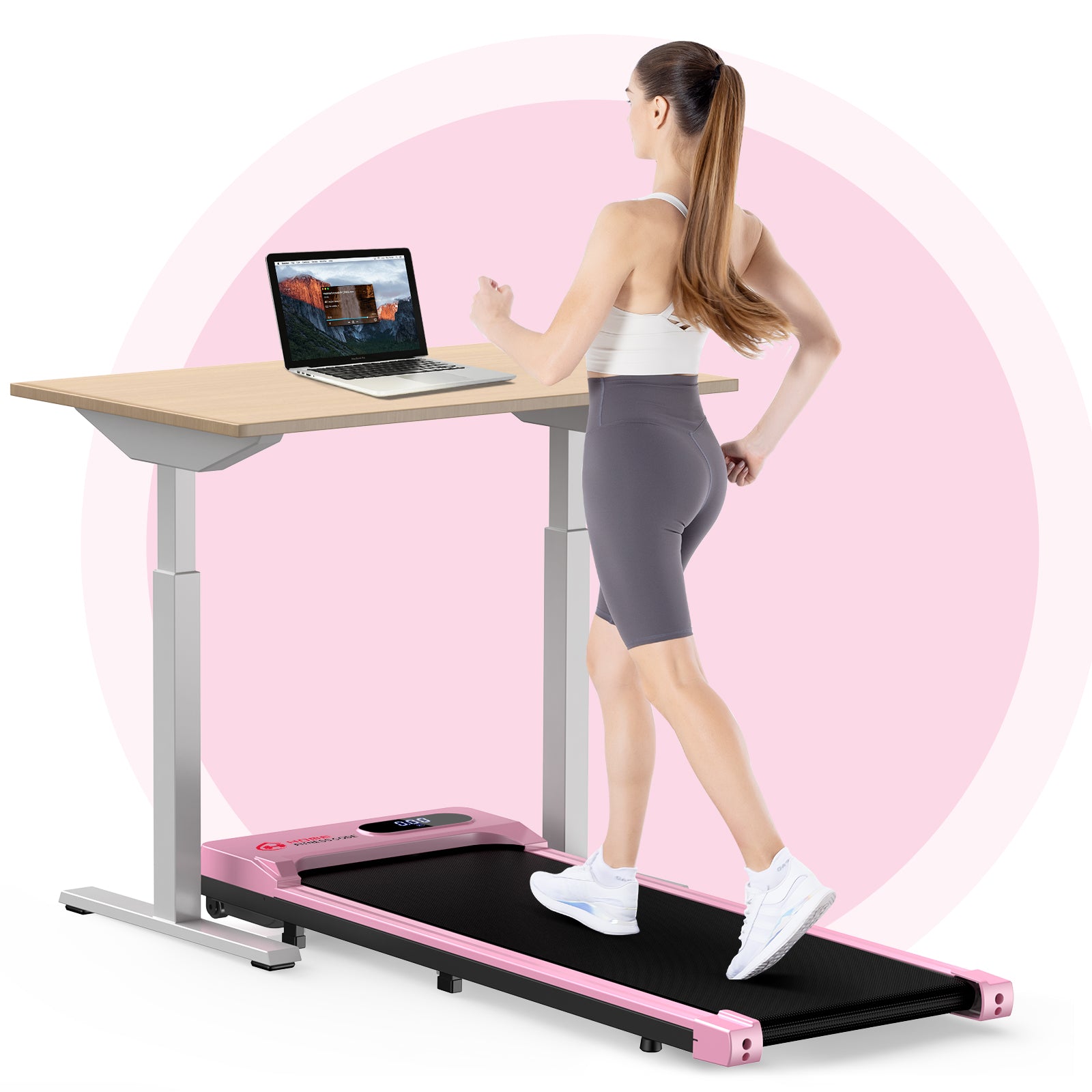 Under Desk Treadmill 1-6KM/H Walking Jogging Machine for Home Office w ...
