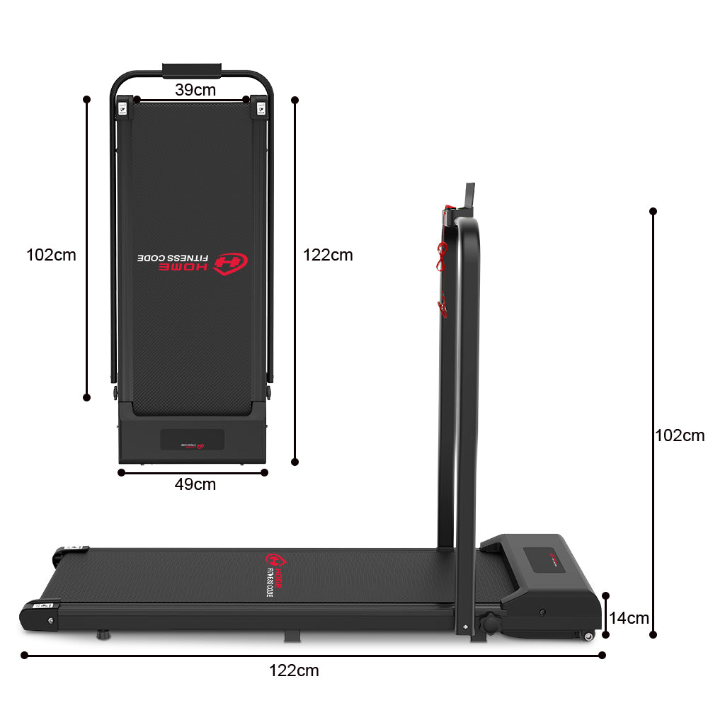 2 in 1 Folding Treadmill, Under Desk Treadmill, 1-10KM/H Walking Joggi ...